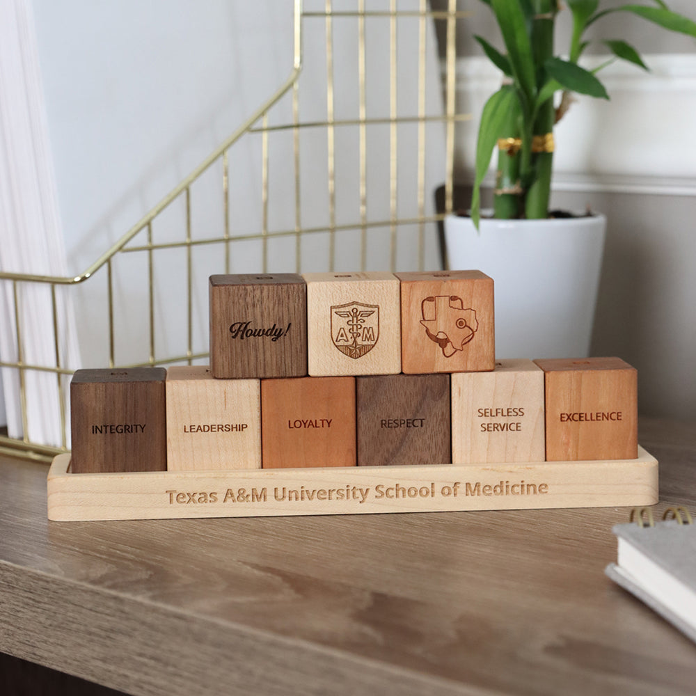 Core Values Desktop Blocks with Tray Display™ - Smiling Tree Gifts