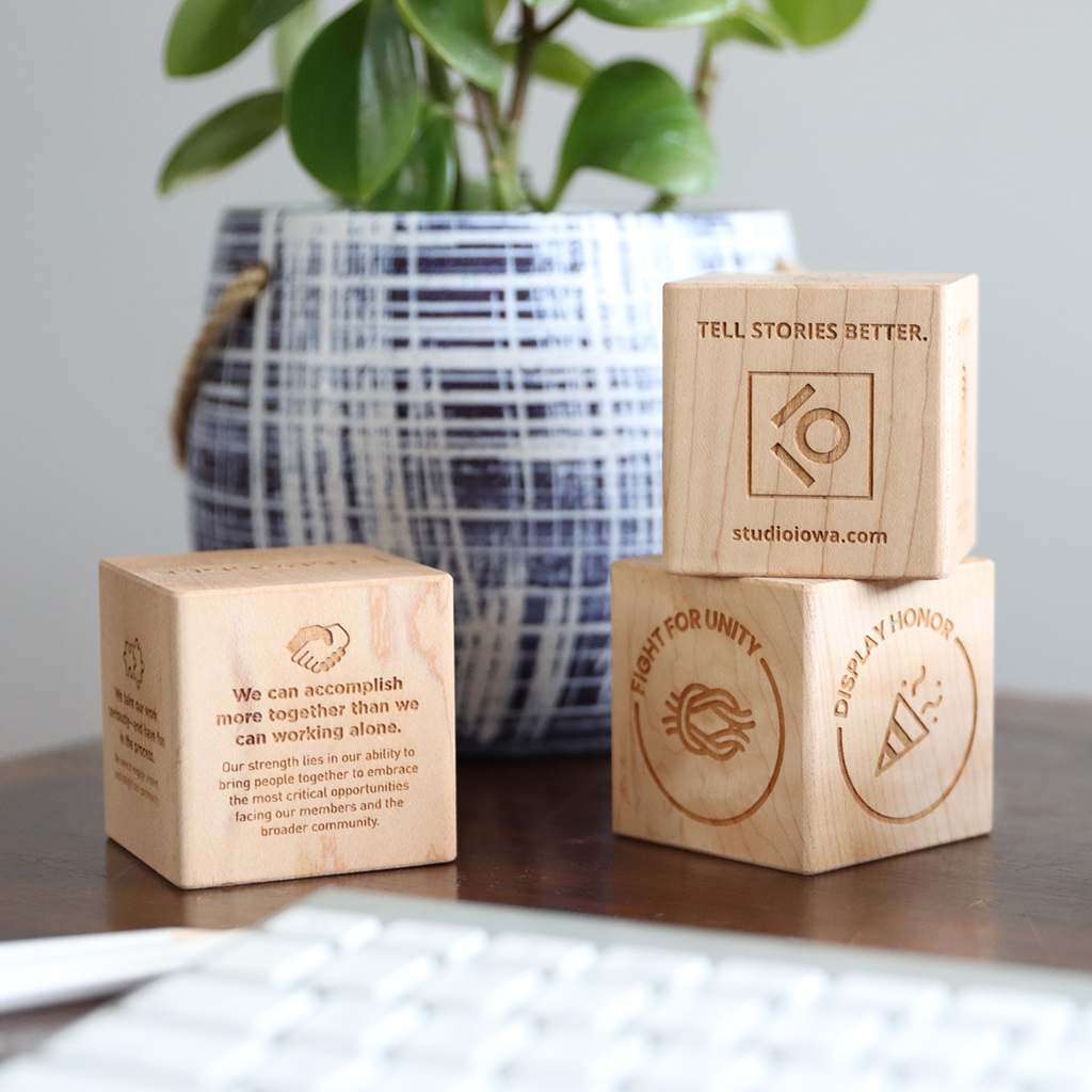 Core Values Statement Display Wood Block™ - Smiling Tree Gifts