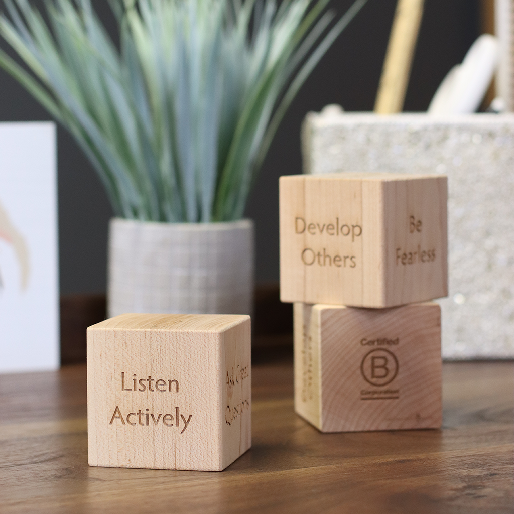 Core Values Statement Display Block® | Sustainable, Engraved Wood Gift ...