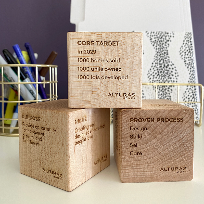 Core Values Statement Display Wood Block™ - Smiling Tree Gifts